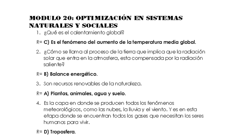 Modulo 20: Guía de Estudio para el Examen de Optimización en Sistemas ...