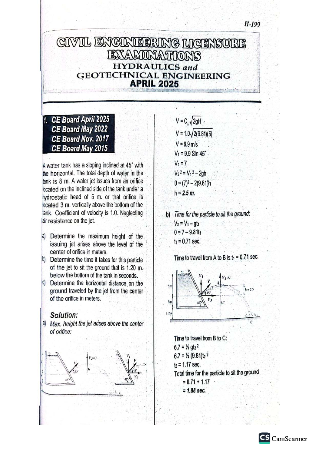 CIVIL ENGINEERING LICENSURE EXAMINATION: HYDRAULICS & GEOTECHNICAL ...