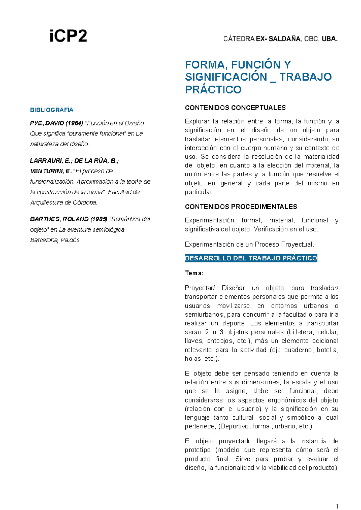 ICP2 TP: Forma, Función y Significación en el Diseño - Studocu