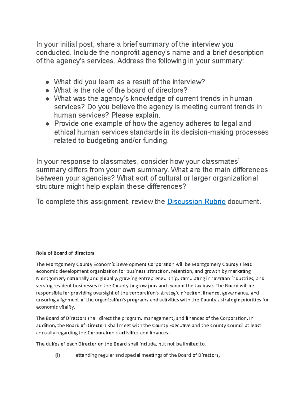 HSE-320 Dec 2 Mod 6 - Interview Summary of MCEDC - Studocu