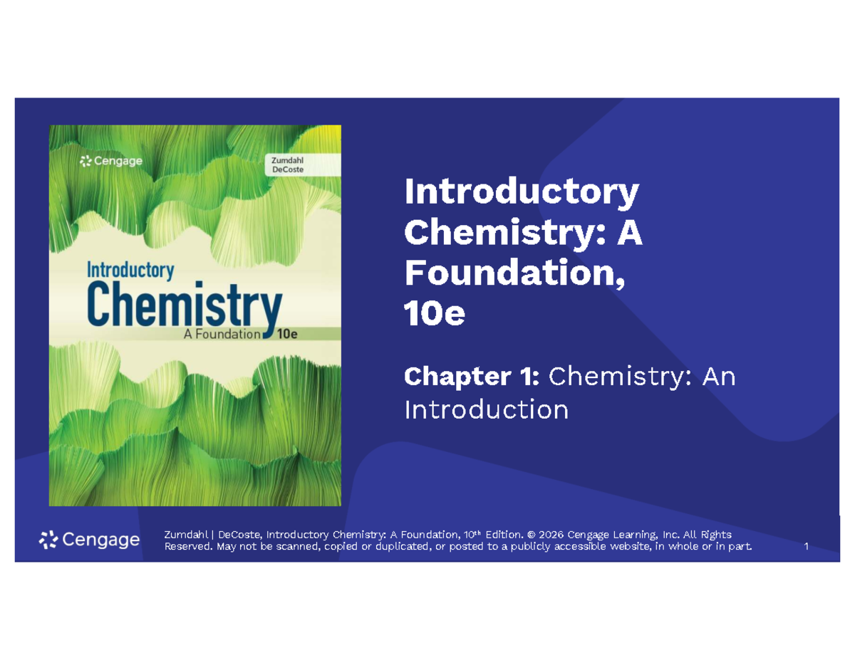 Chemistry 101: Chapter 1 - Introduction to Chemistry Concepts - Studocu