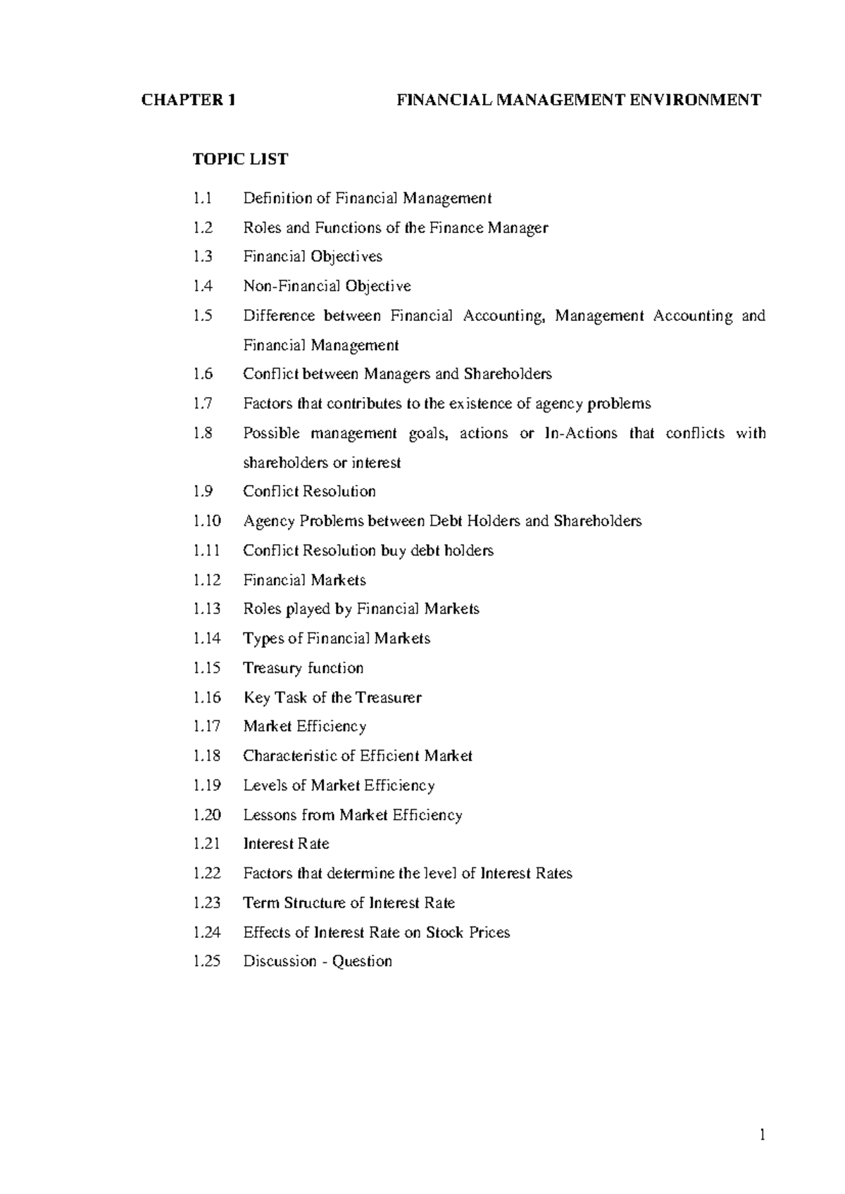 CHAPTER 1: FINANCIAL MANAGEMENT ENVIRONMENT OVERVIEW (FM 101) - Studocu