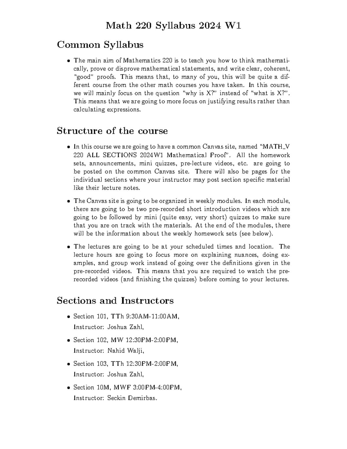Math 221 syllabo - Common Syllabus The main aim of Mathematics 220 is ...