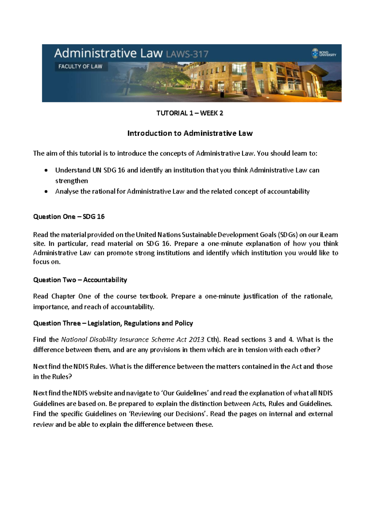 253 Admin Tutorial 1: Intro to Administrative Law Concepts - Studocu