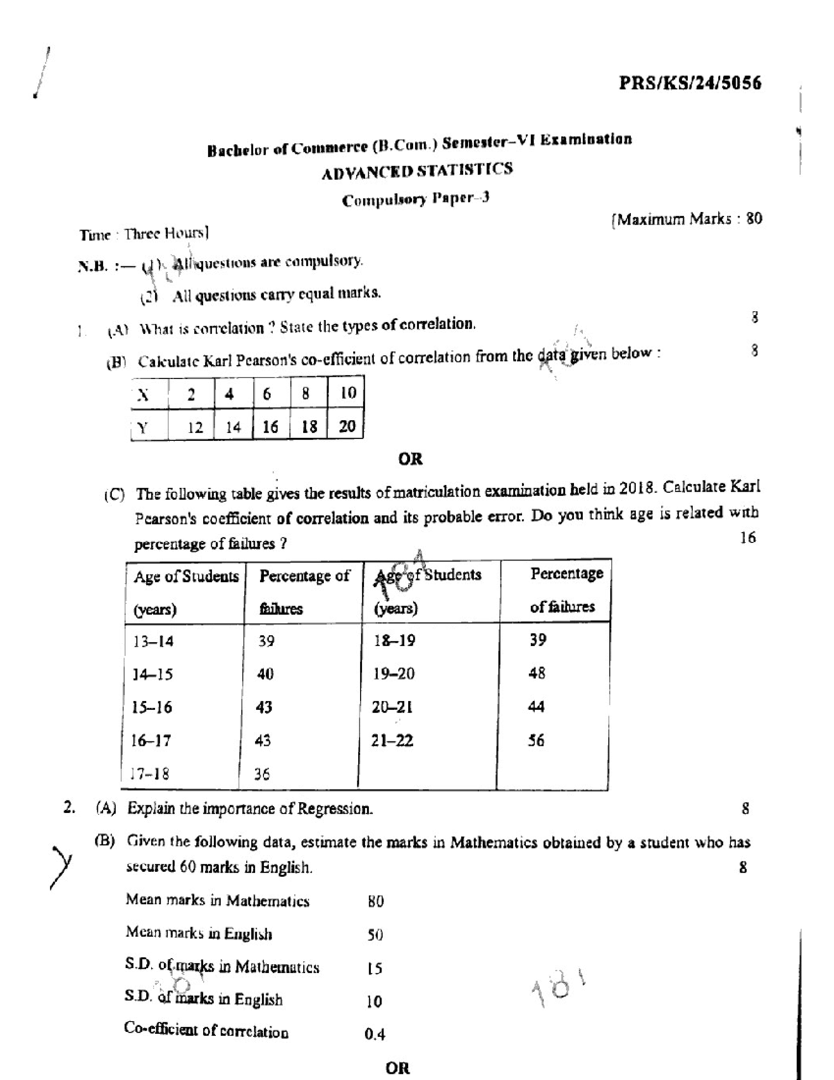 B.Com. Advanced Statistics Exam Questions and Solutions - Studocu