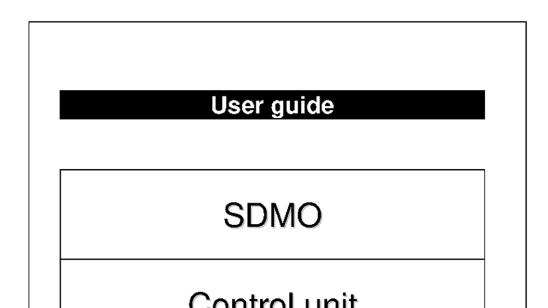 User Guide for SDMO Control Unit KERYS TACTIL S 33502015901 - Studocu