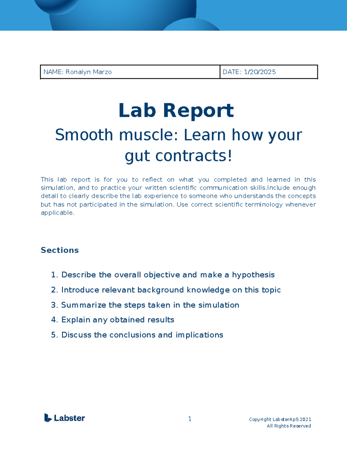 Lab Report: Understanding Gut Smooth Muscle Contractions (Bio 101 ...