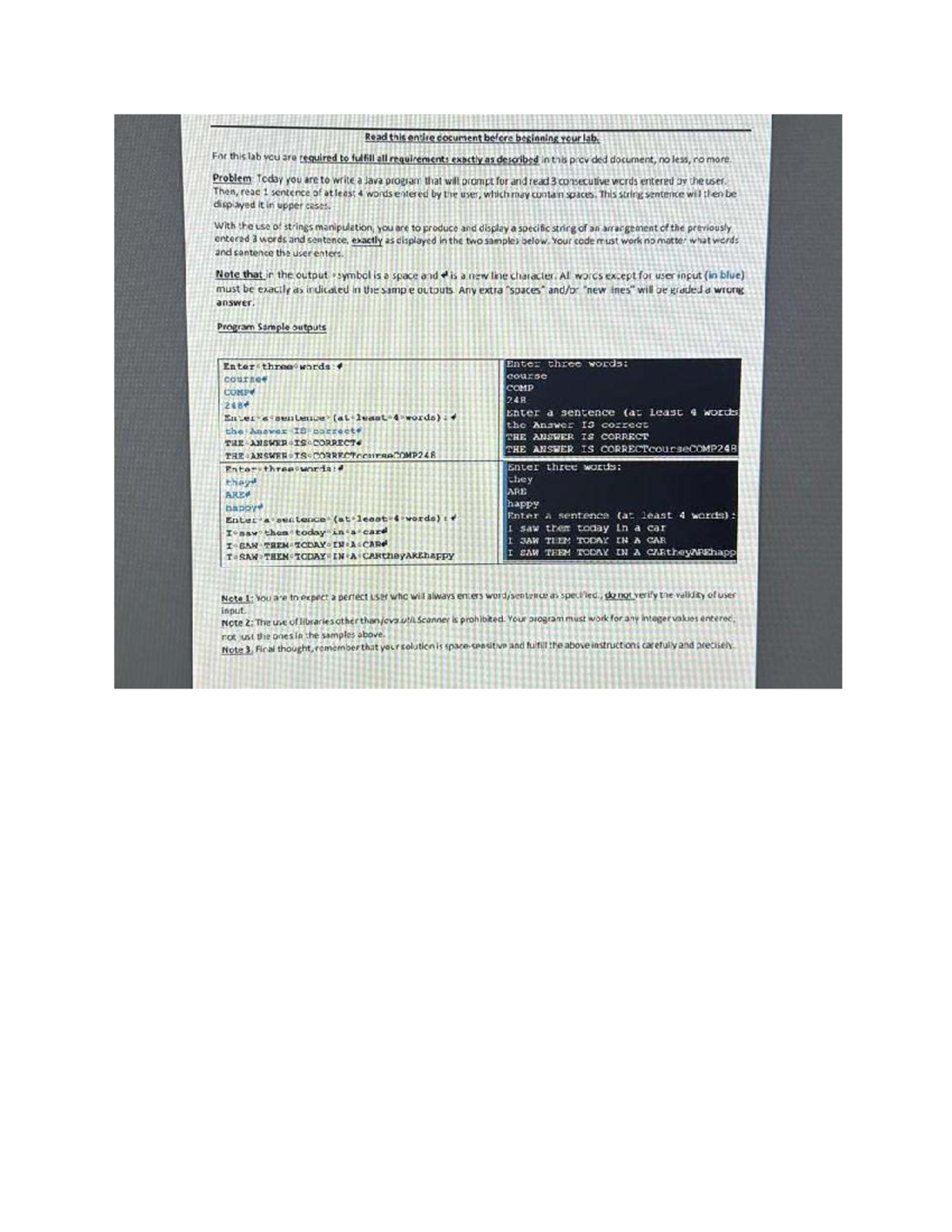 Lab 2: Java Program for String Manipulation and User Input - Studocu