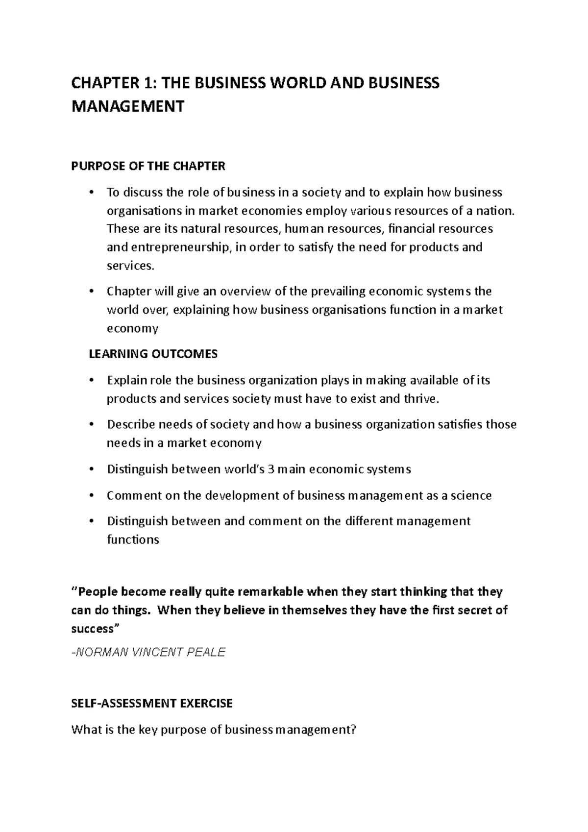 Chapter 8 - Organising - notes - Introduction to Business Management ...