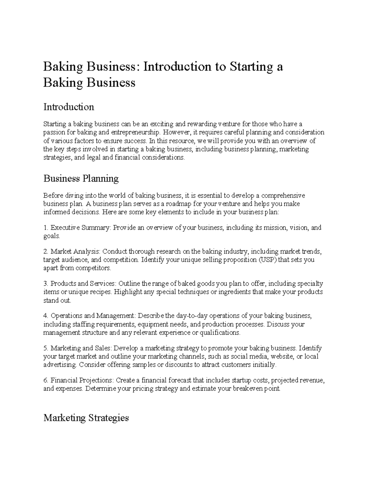Starting a Baking Business: Key Steps & Strategies (IS 3) - Studocu