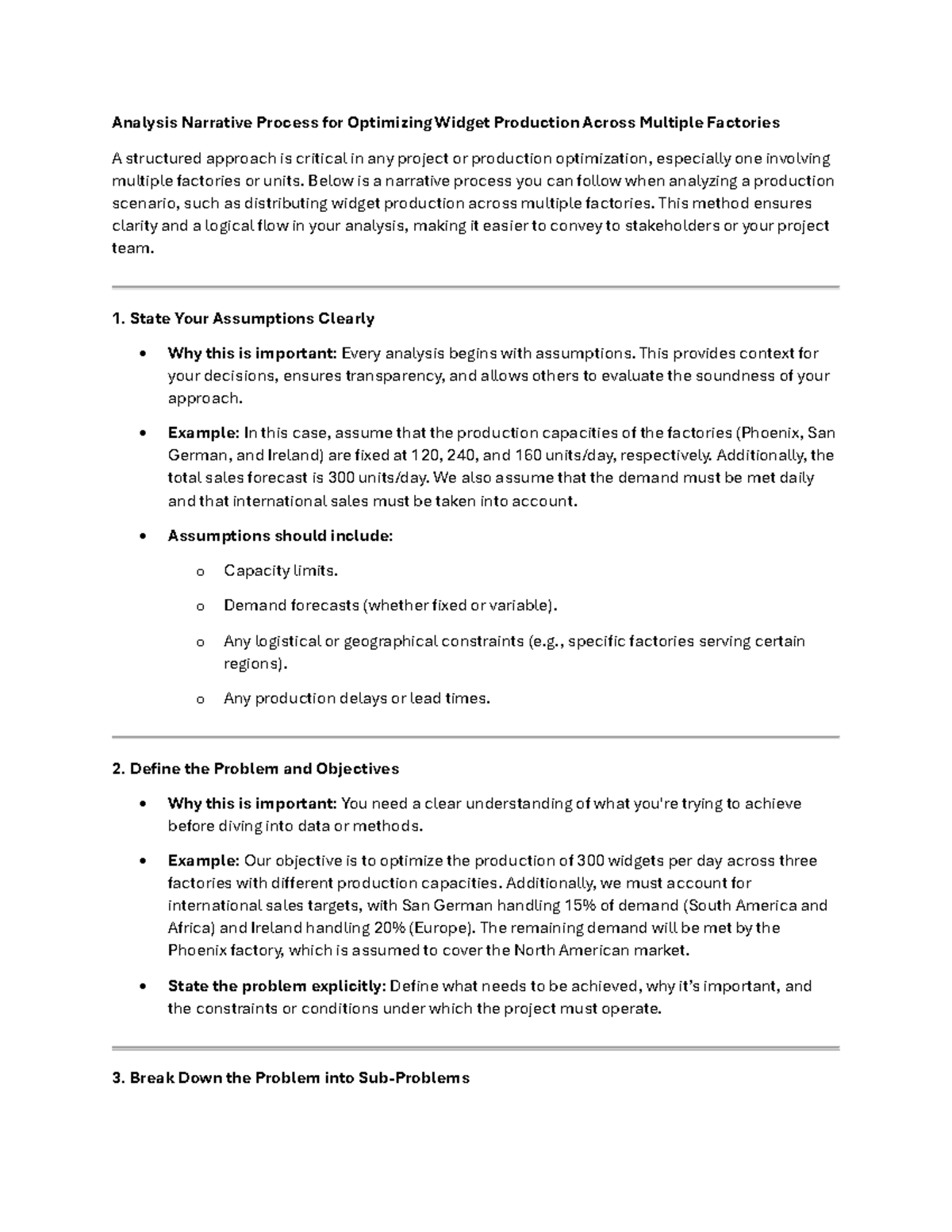 Optimizing Widget Production: A Structured Analysis Process - Studocu