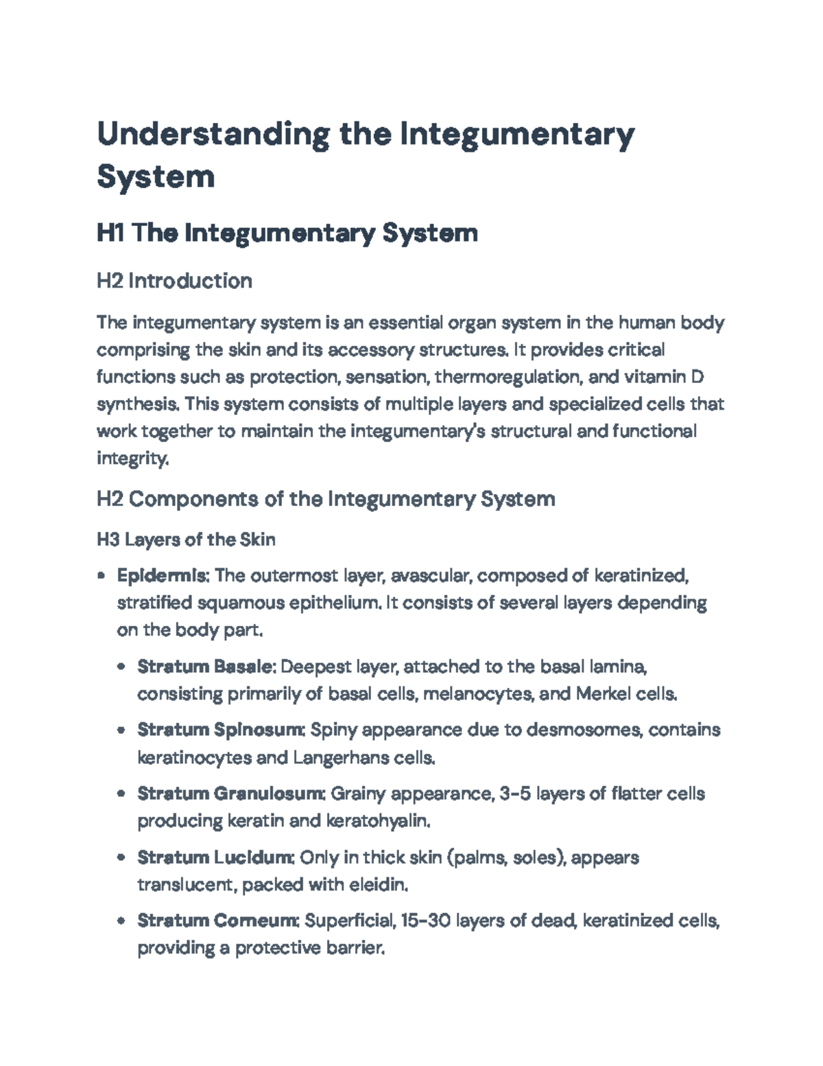 Understanding the Integumentary System: Structure and Functions - Understanding the ...