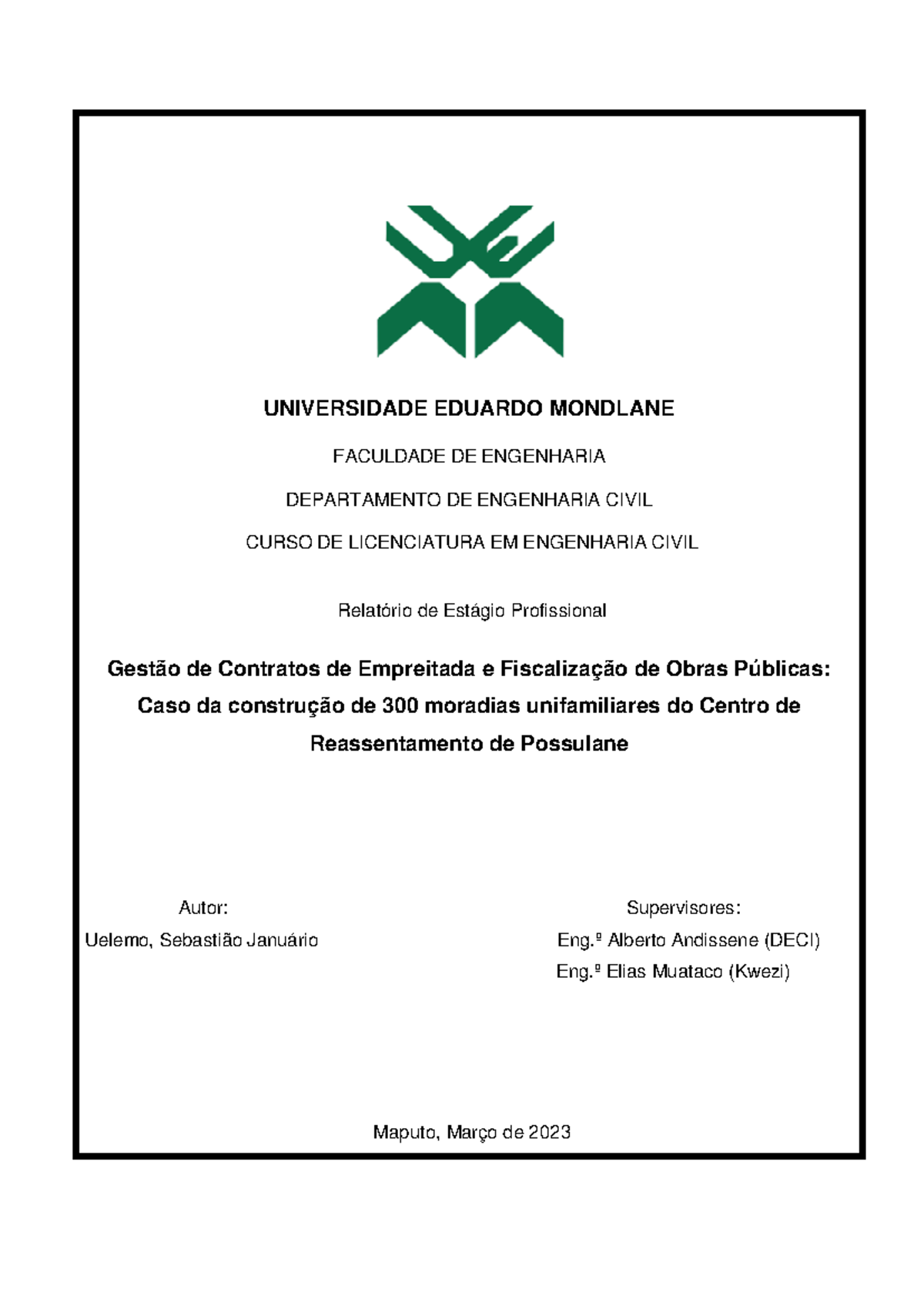 2023 - Uelemo, Sebastião Januário - UNIVERSIDADE EDUARDO MONDLANE ...