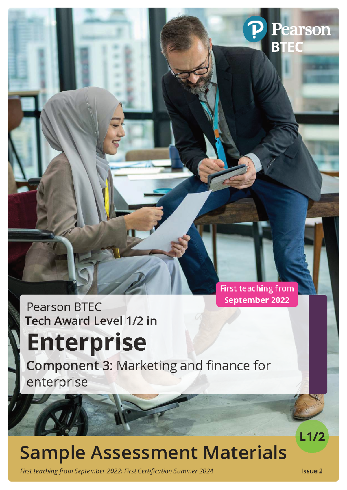 BTEC Level 2 Tech Award in Enterprise 2022: Component 3 Sample ...