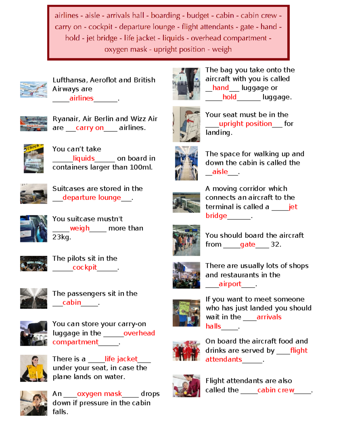 Airports and Air Travel Worksheet 2: Key Terms and Concepts - Studocu