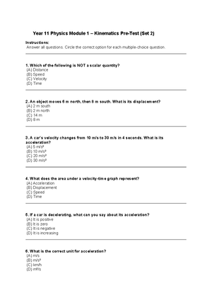 Physics- Unit 1 - Grade: 11 - Western Australian Certificate of ...
