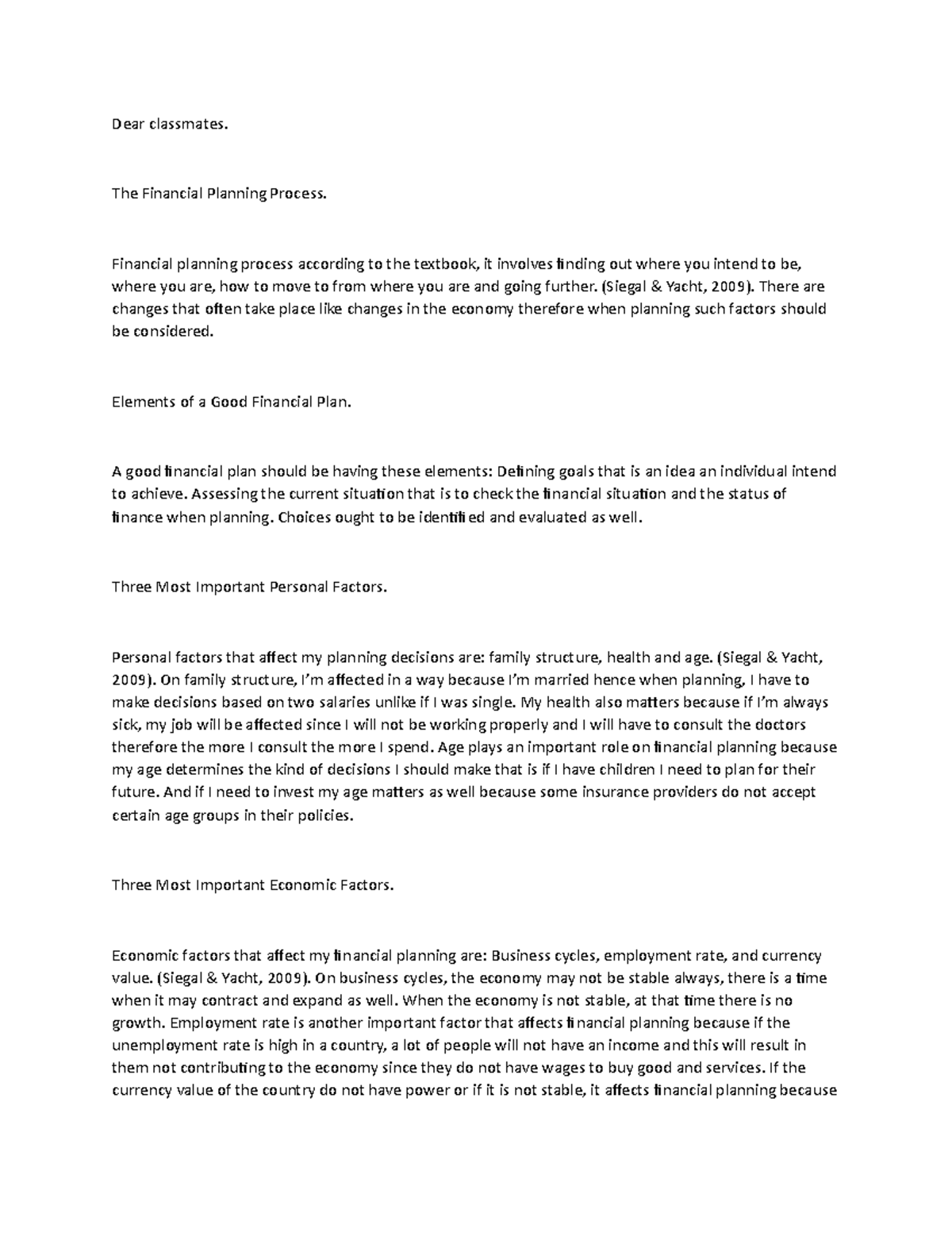 BUS 2204 Financial Planning Discussion Forum Insights - Studocu