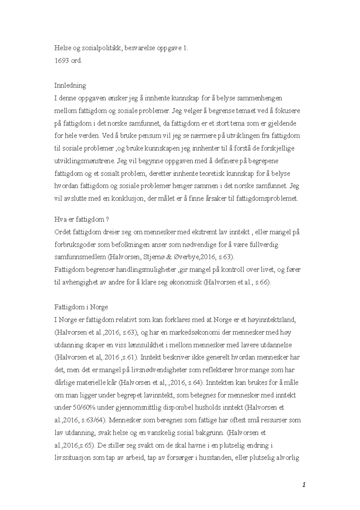 Hjemme eksamen i Sosialt Arbeid: Fattigdom og Sosiale Problemer - Studocu