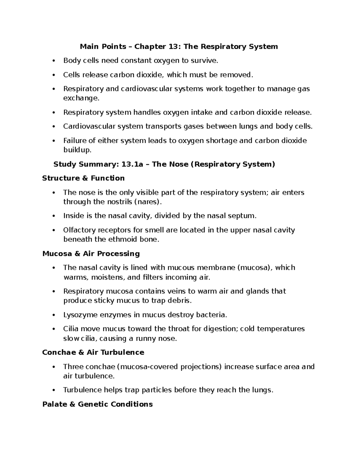 Chapter 9: Key Concepts of the Respiratory System - Studocu
