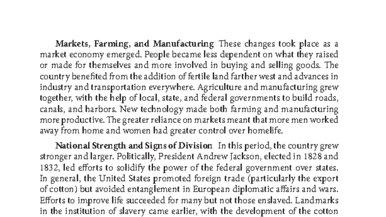 APUSH Unit 4: Markets, Politics, and the Era of Jefferson - Studocu