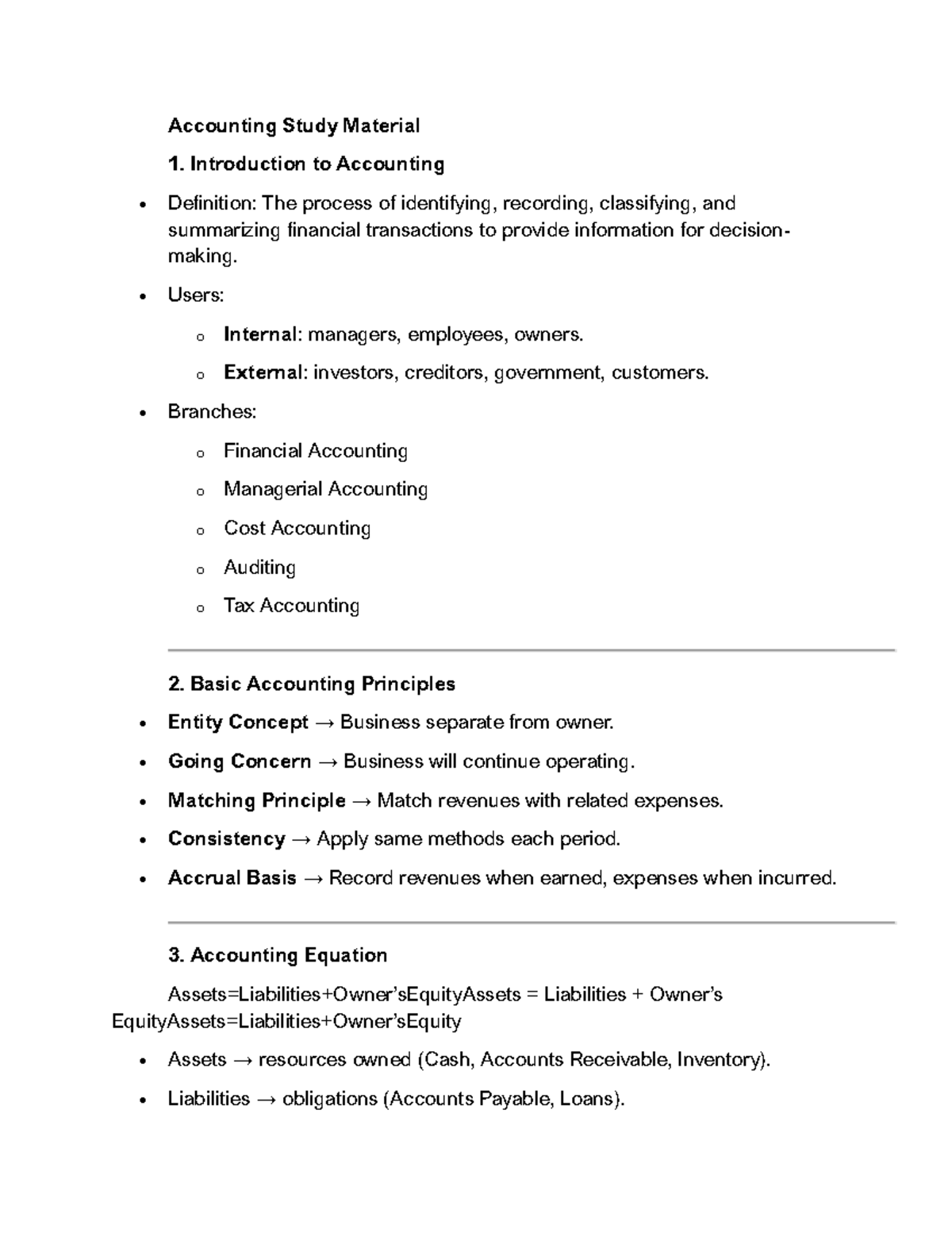 ACC101: Intro to Accounting Study Material and Principles - Studocu