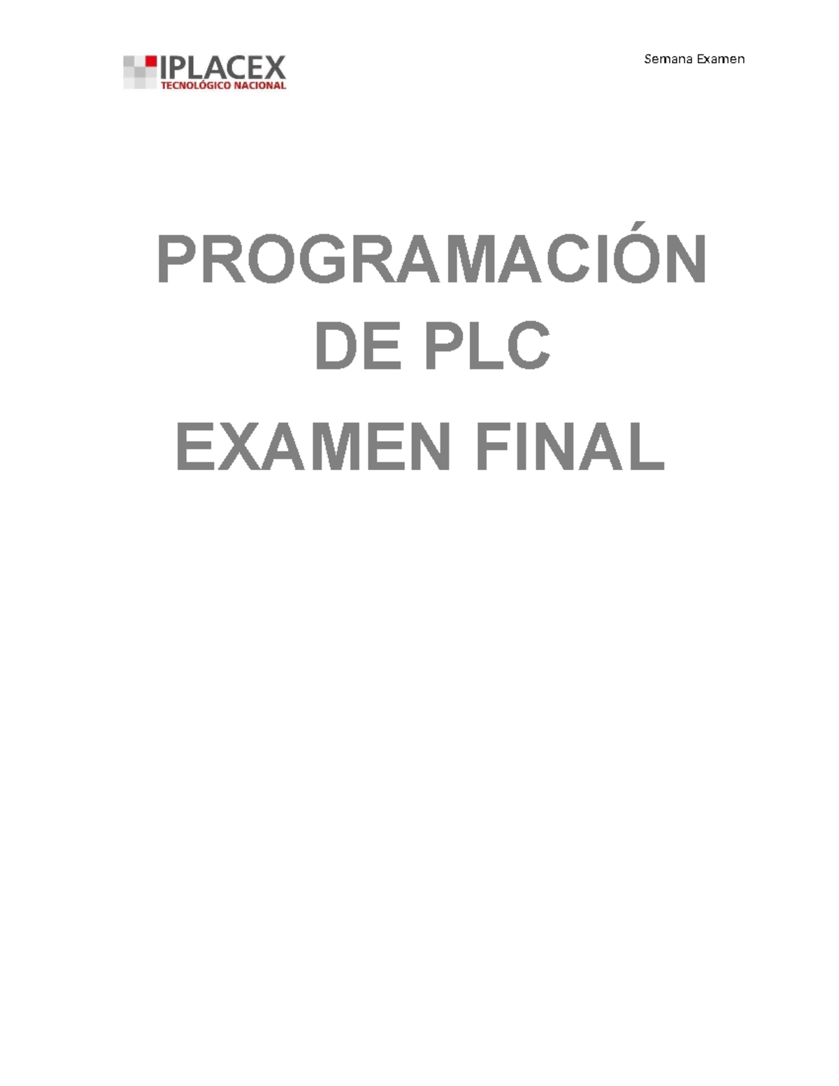 Examen Final PLC: Programación y Control de Sorting Station - Studocu