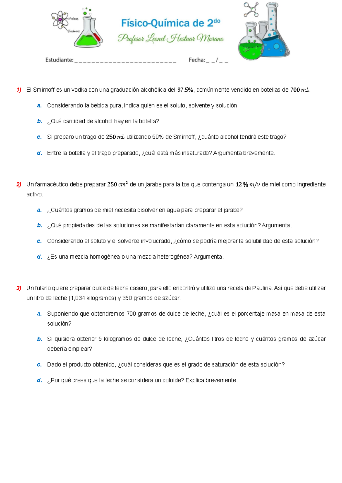 Unidad 2 - Evaluación de Soluciones y Mezclas - PkA - Studocu