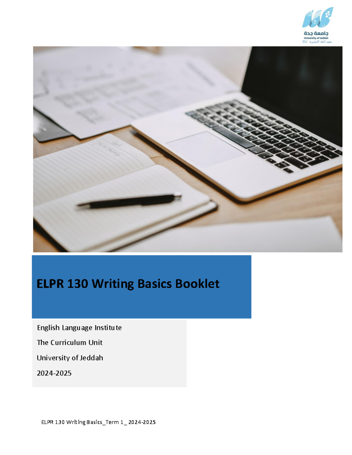 ELPR 130 Writing Basics Term 1 2024-2025 Guide for Learners - Studocu
