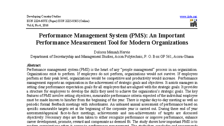 Performance Management System (PMS): Key to Organizational Success ...