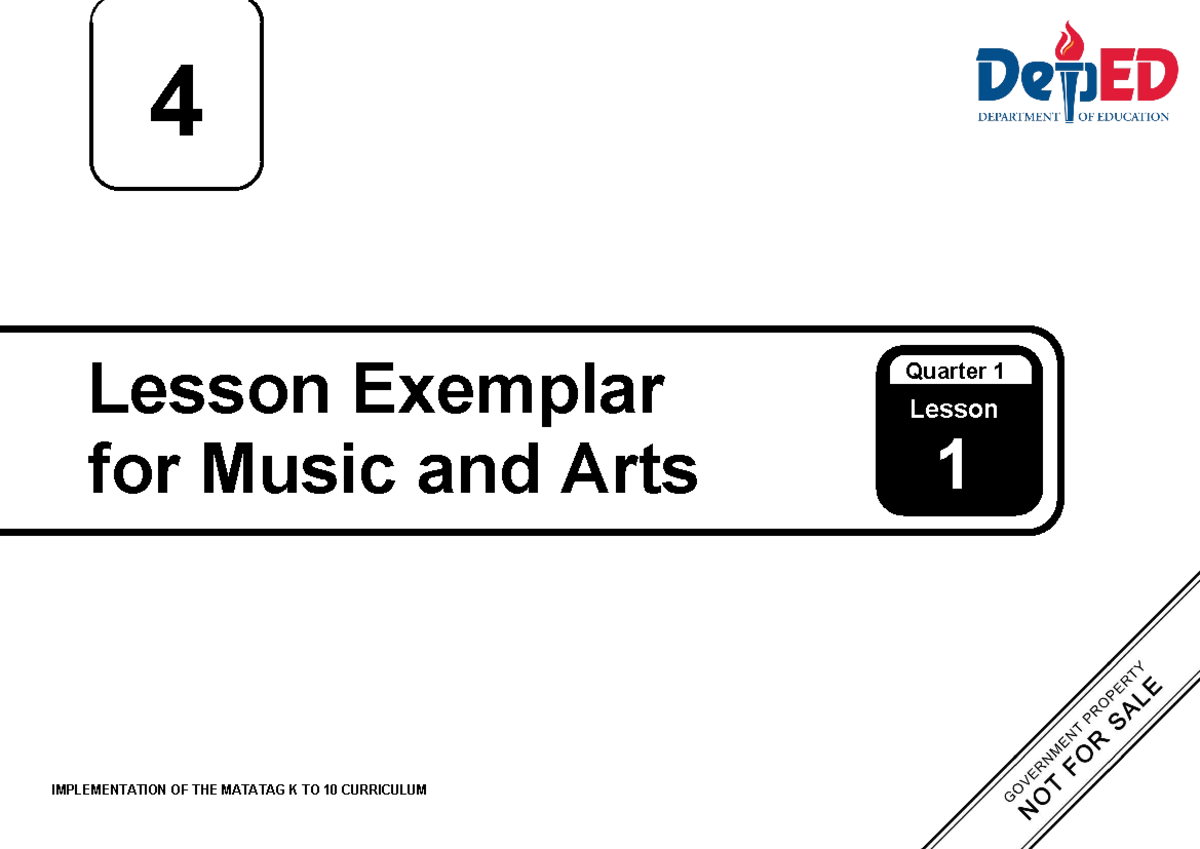 Q1 LE Music and Arts 4 Lesson 1: Exploring Cultural Identity (Weeks 1-2 ...