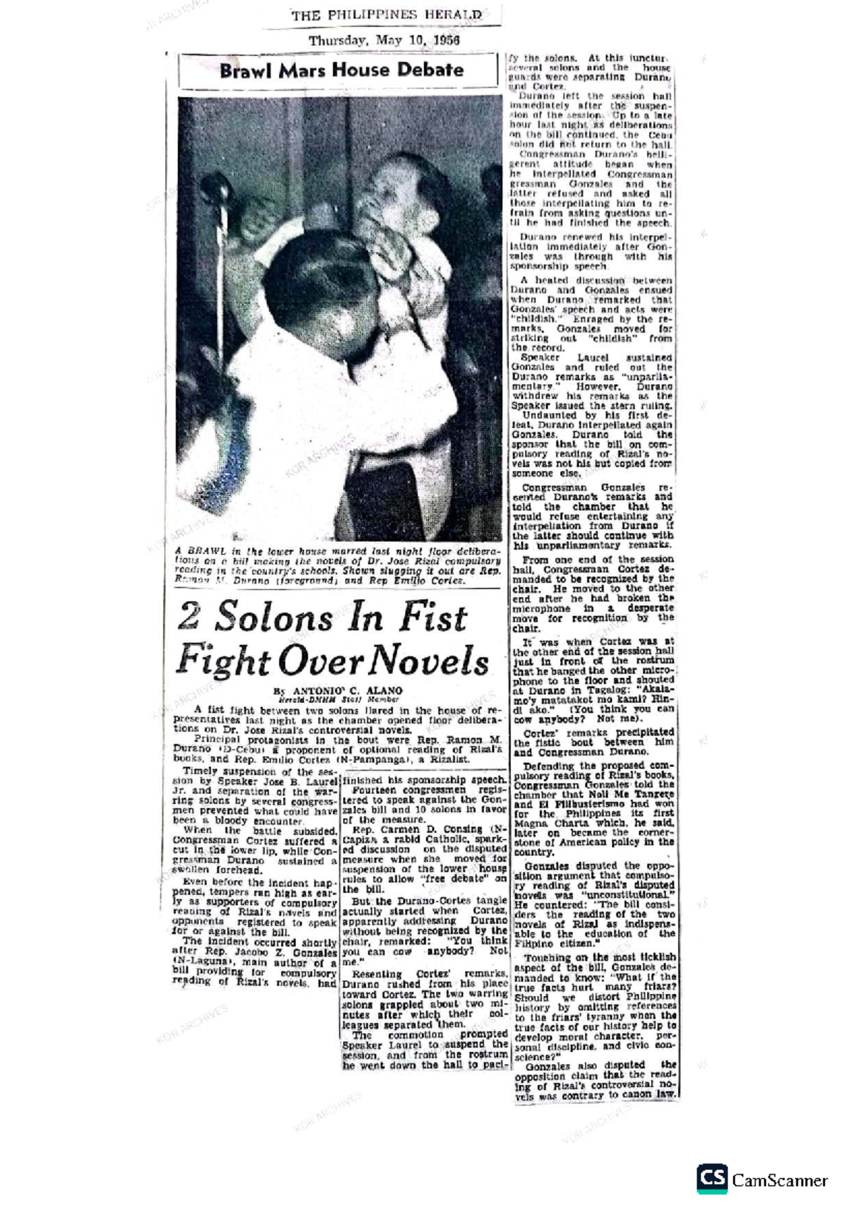 Brawl in the House: Debate on Compulsory Reading of Rizal Novels - Studocu