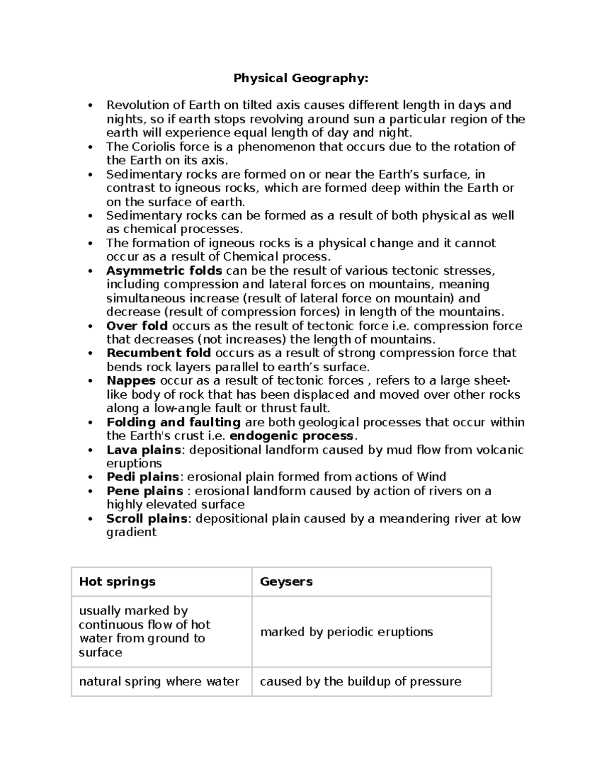 Physical Geography Test Notes - Physical Geography: Revolution of Earth ...