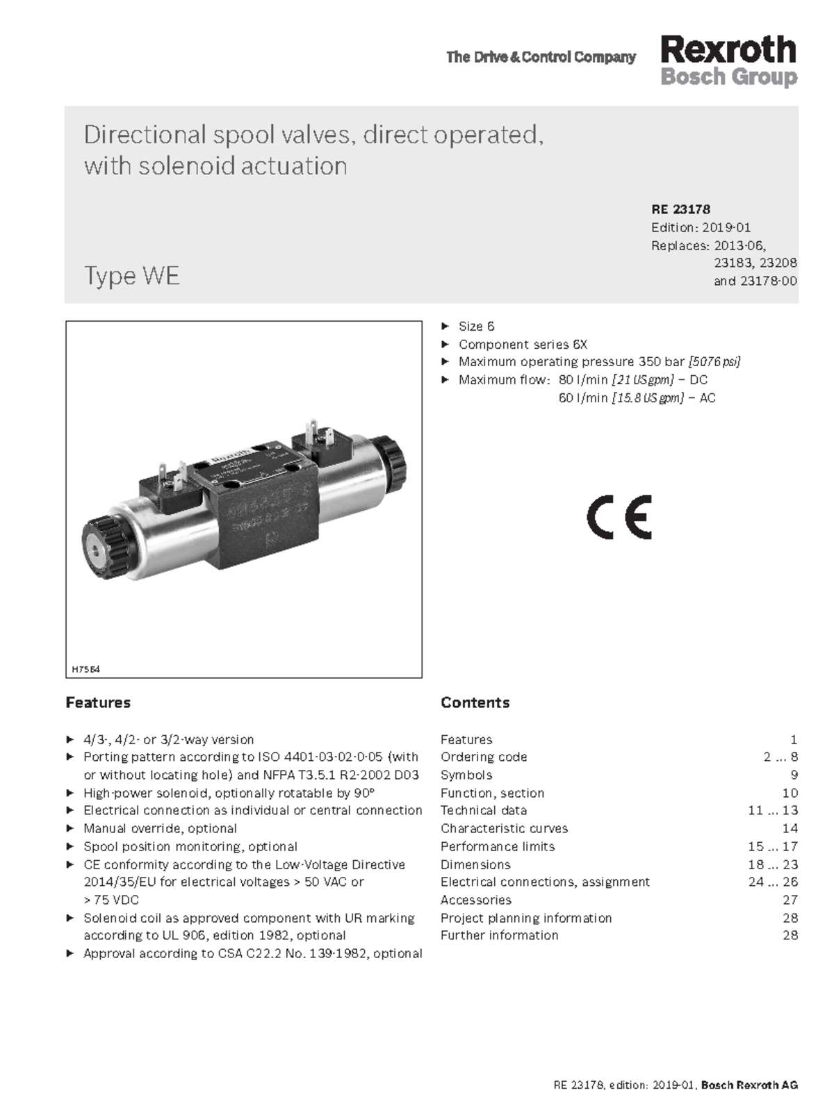 Manual Hidráulico - RE 23178, Edición 2019-01, Bosch Rexroth AG - Studocu