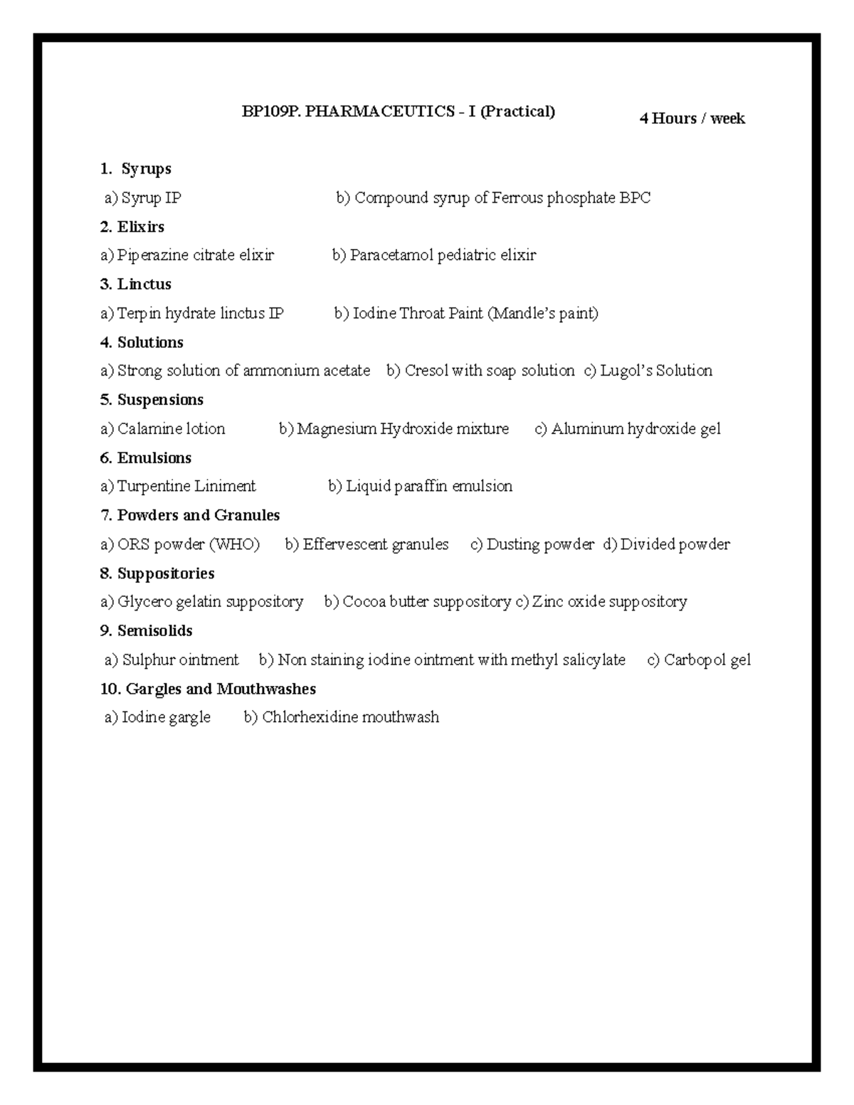Pharmaceutics I LAB Manual: Practical Techniques for Syrup Preparation ...