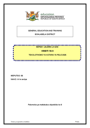 [Solved] How to start a essay of sepedi - Sepedi - Home Language ...
