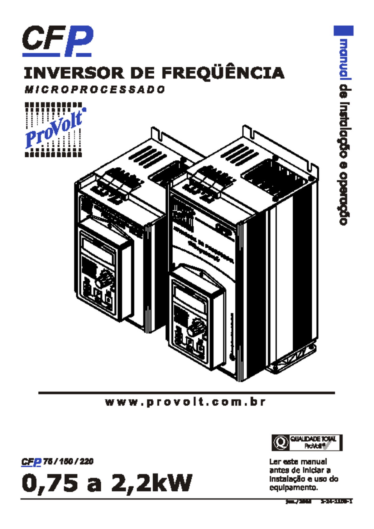 Manual Técnico CFP do Inversor de Frequência Provolt 1CV - Studocu