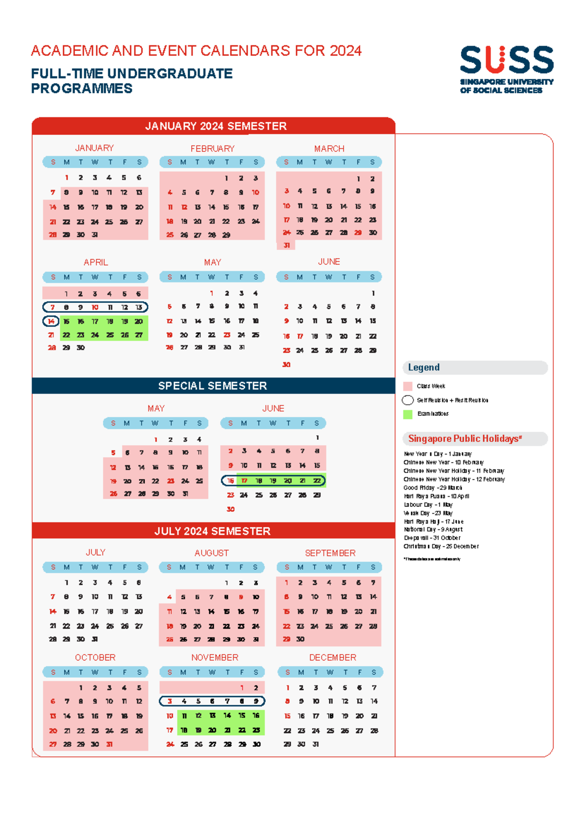 Academic calendar for 2024 undergraduate programmes - Studocu