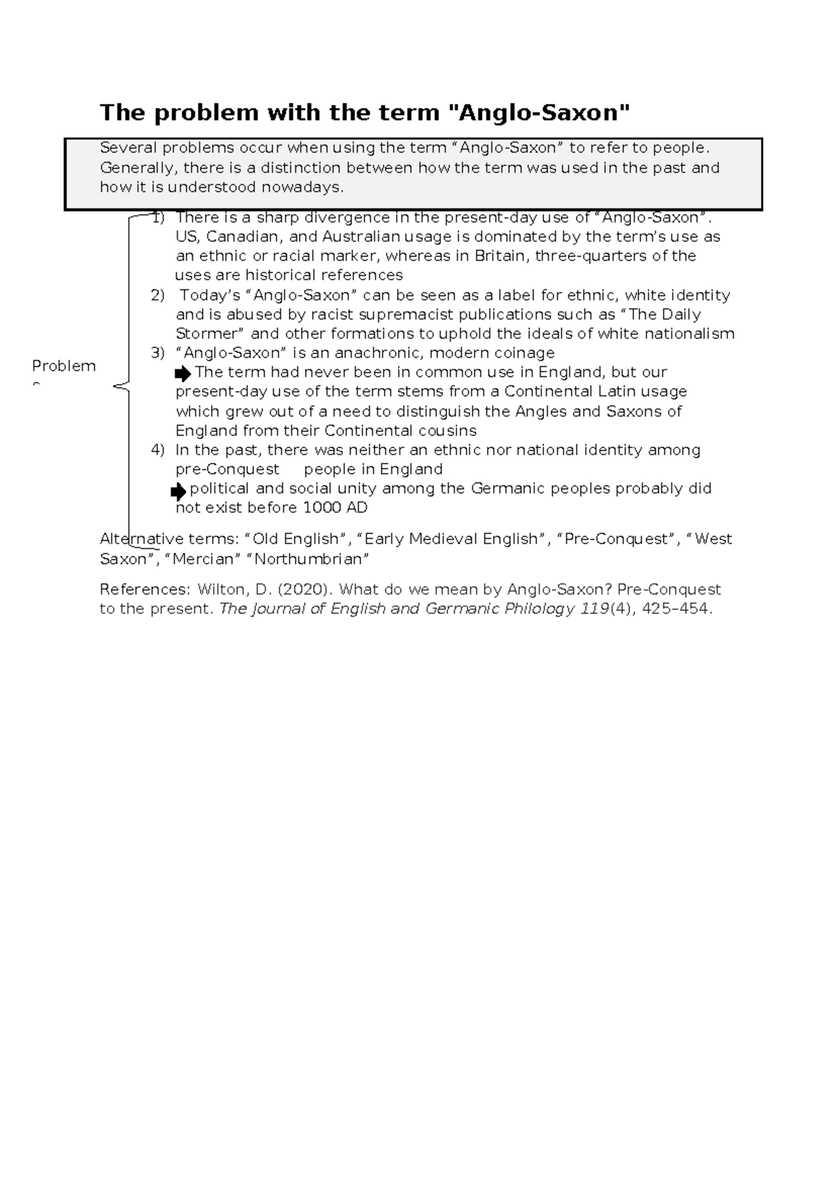 Handout: Issues with the Term "Anglo-Saxon" - Studocu