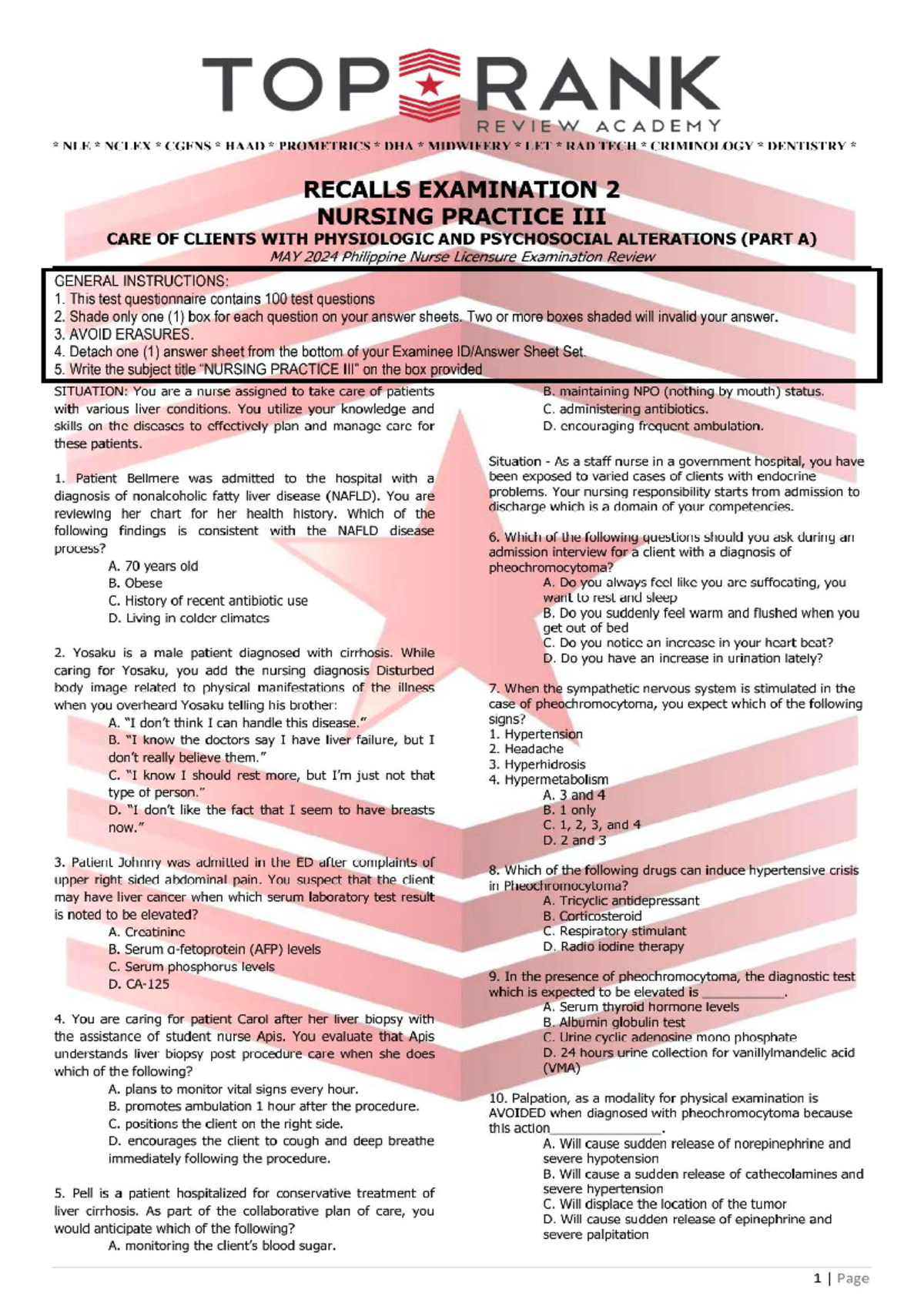 NLE NCLEX Review: Nursing Practice for Physiologic & Psychosocial Care ...