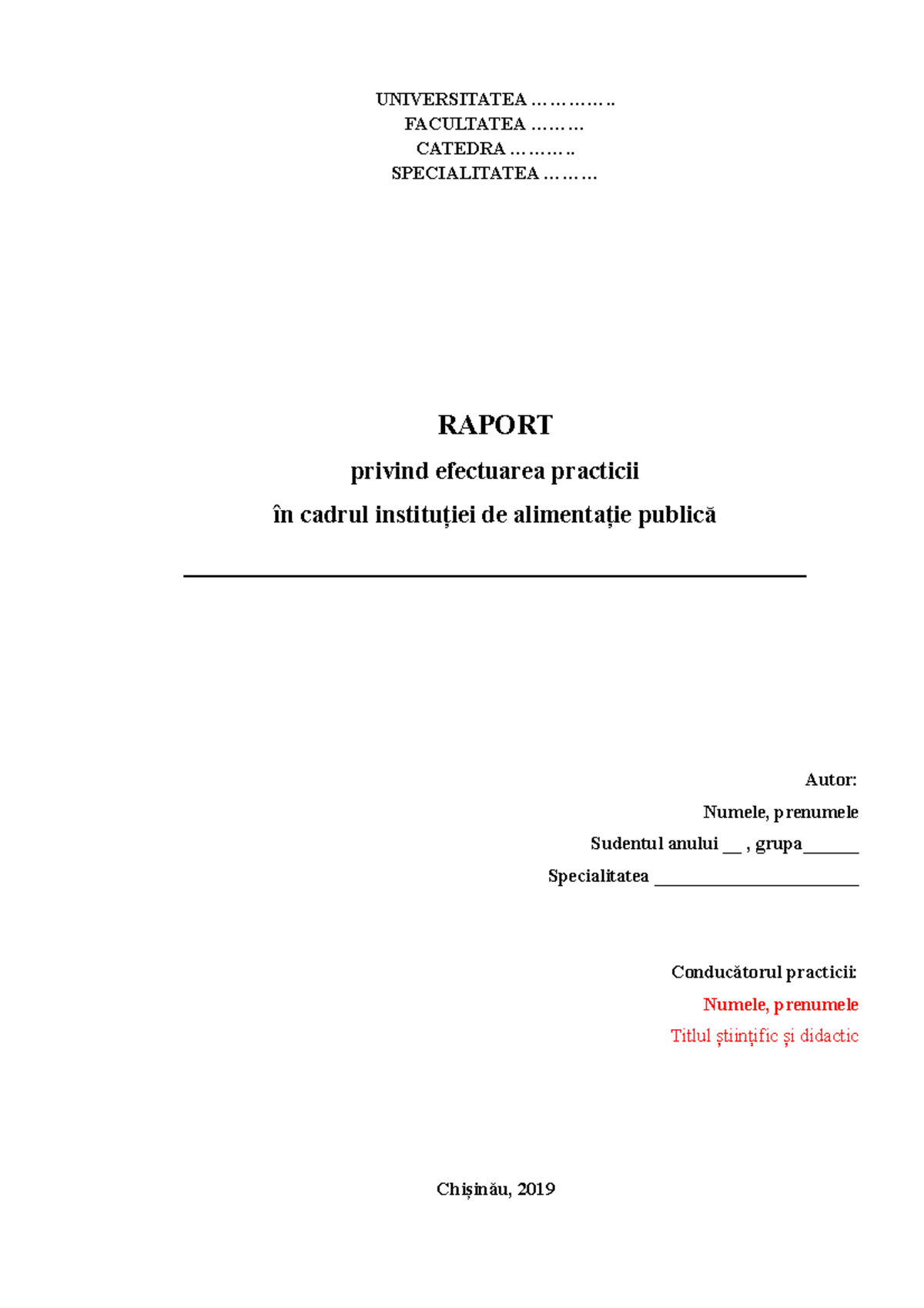 1. raport de practica restaurant Diana - UNIVERSITATEA ...