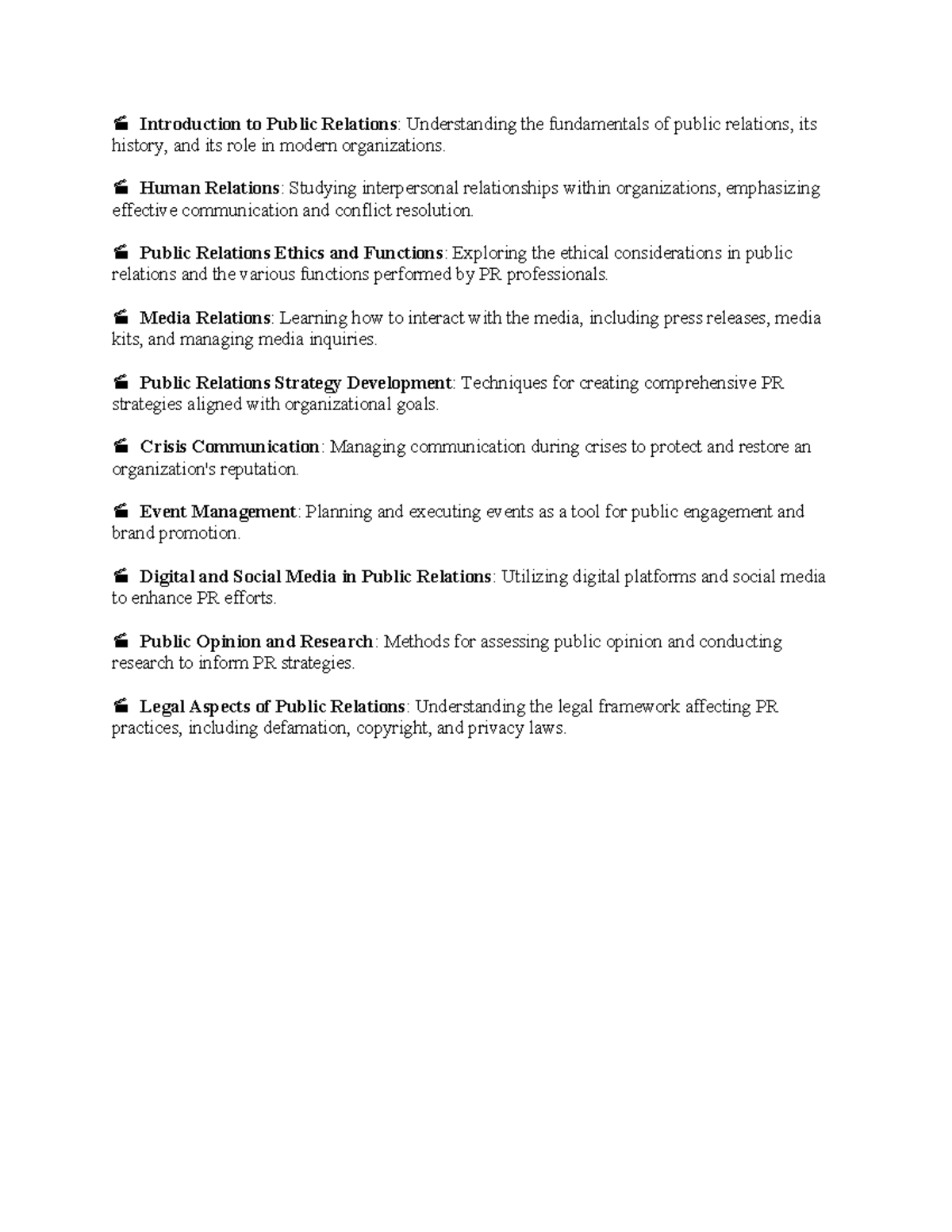 Public Relations Notes: Ethics, Functions, and Human Relations Insights ...