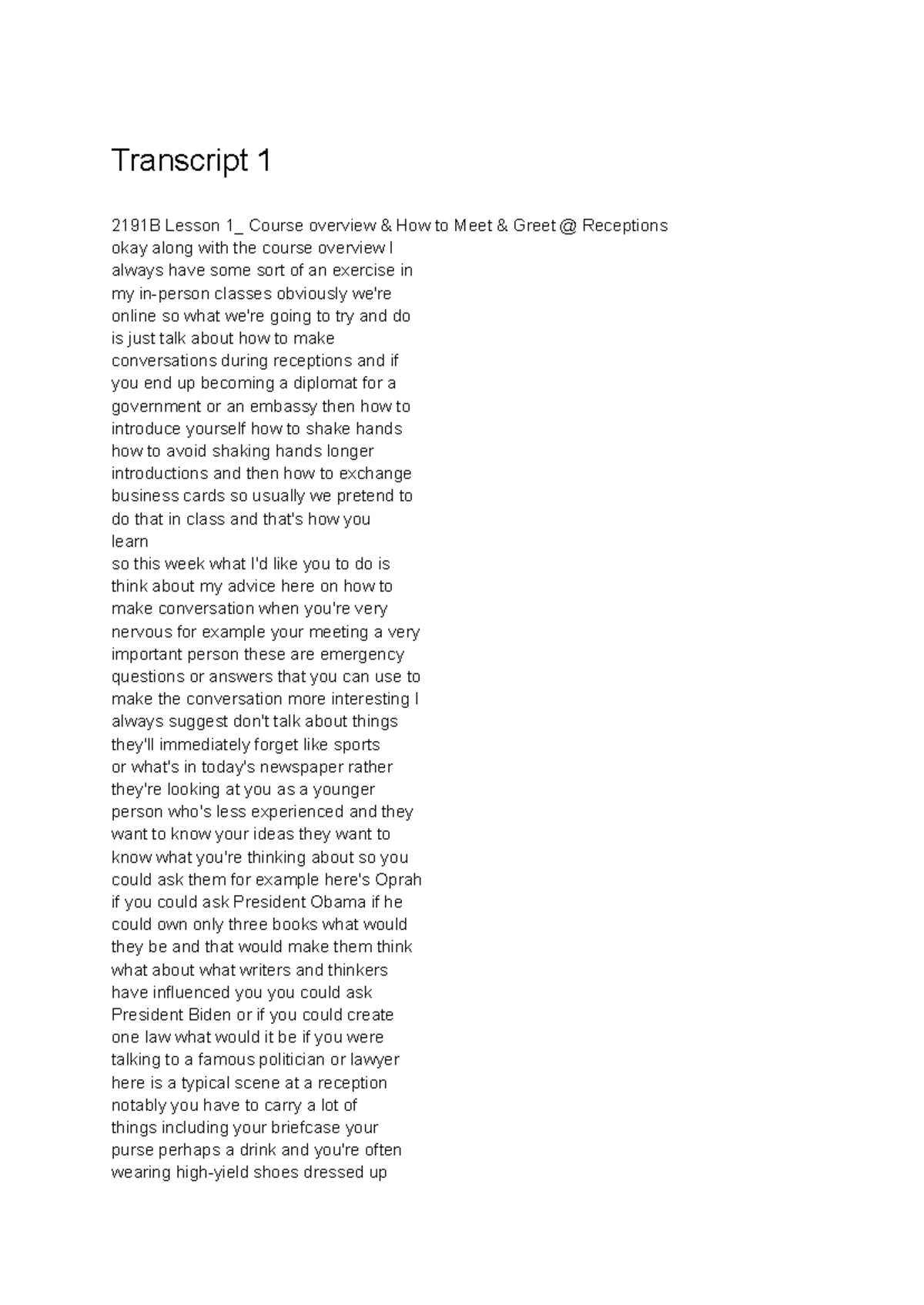 2191 - Final transcripts please - Transcript 1 2191B Lesson 1_ Course ...