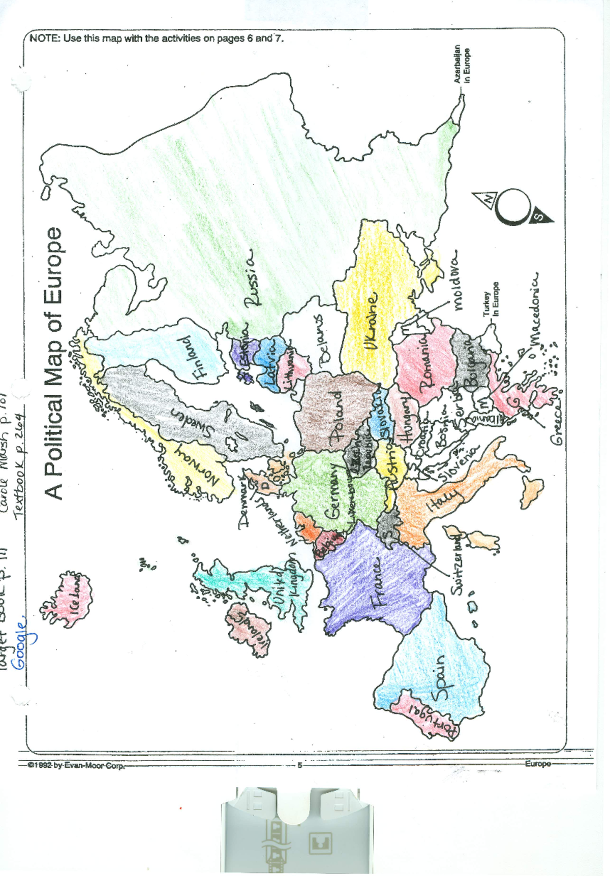 Political Map of Europe - Colored | Geography Class Notes - Studocu
