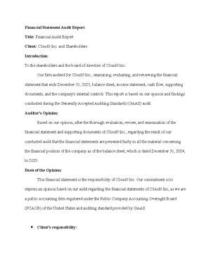 ACC 311 Final Project II Student Workbook - Southern New Hampshire ...