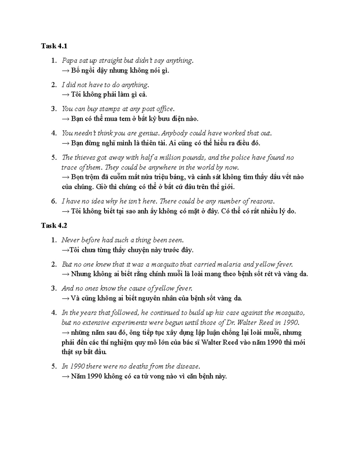 Task 4 - Language Translation Exercises and Analysis - Studocu