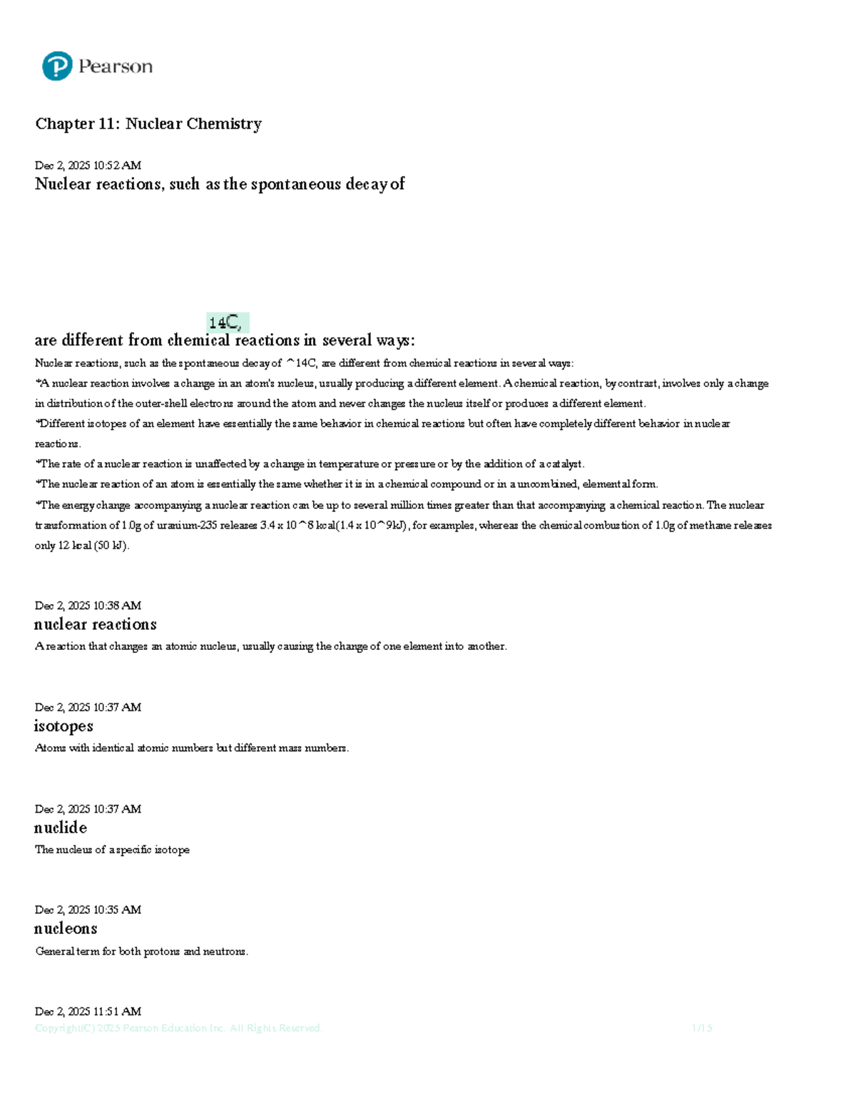 Chapter 11: Nuclear Chemistry Overview - Studocu