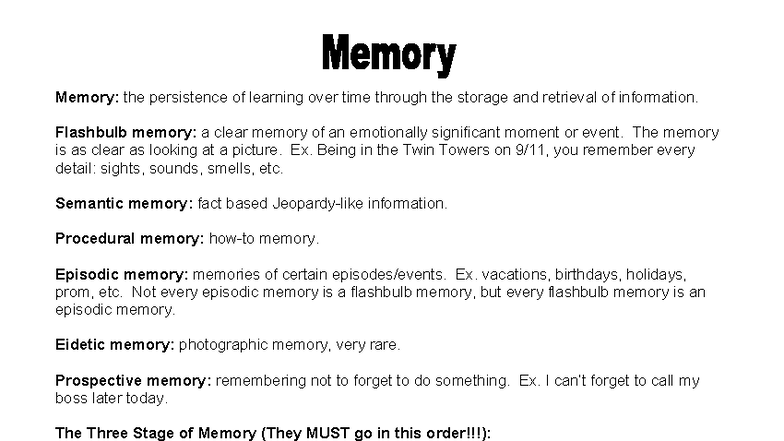 Memory Theories and Concepts: A Comprehensive Overview for PSY 101 ...