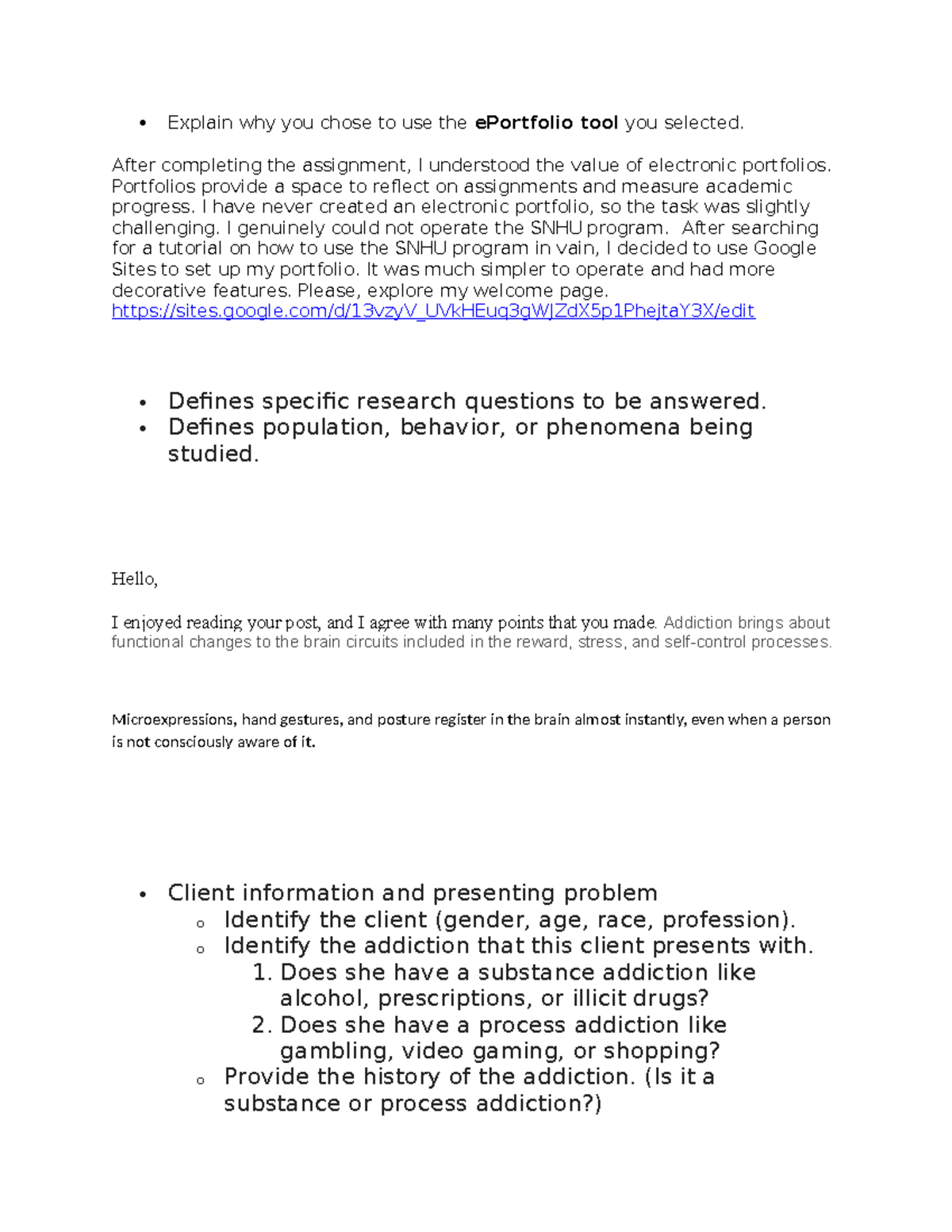 E-Portfolio Setup for Reflective Learning in SNHU 2023 - Studocu