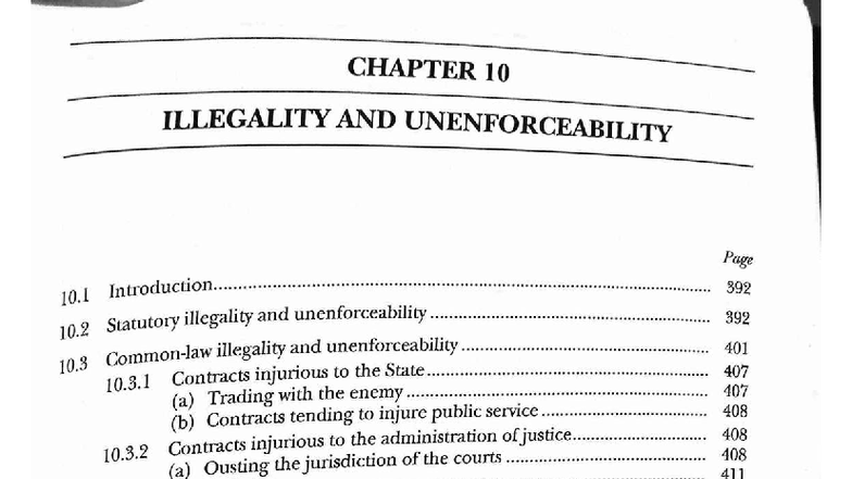 Chapter 10: Illegality and Unenforceability in South African Contract ...