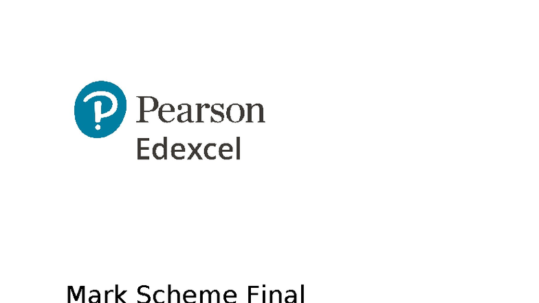IAL Mechanics M1 January 2025 Final Exam Mark Scheme - Studocu